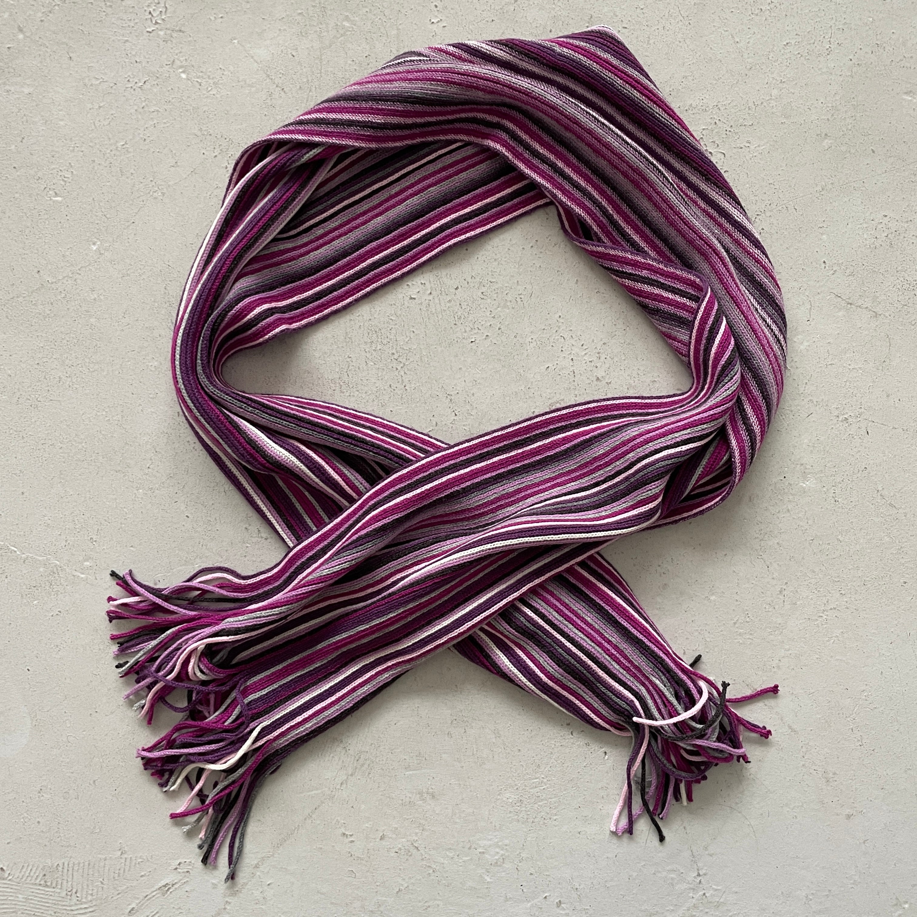 90's Striped Knit Scarf – 97heaven