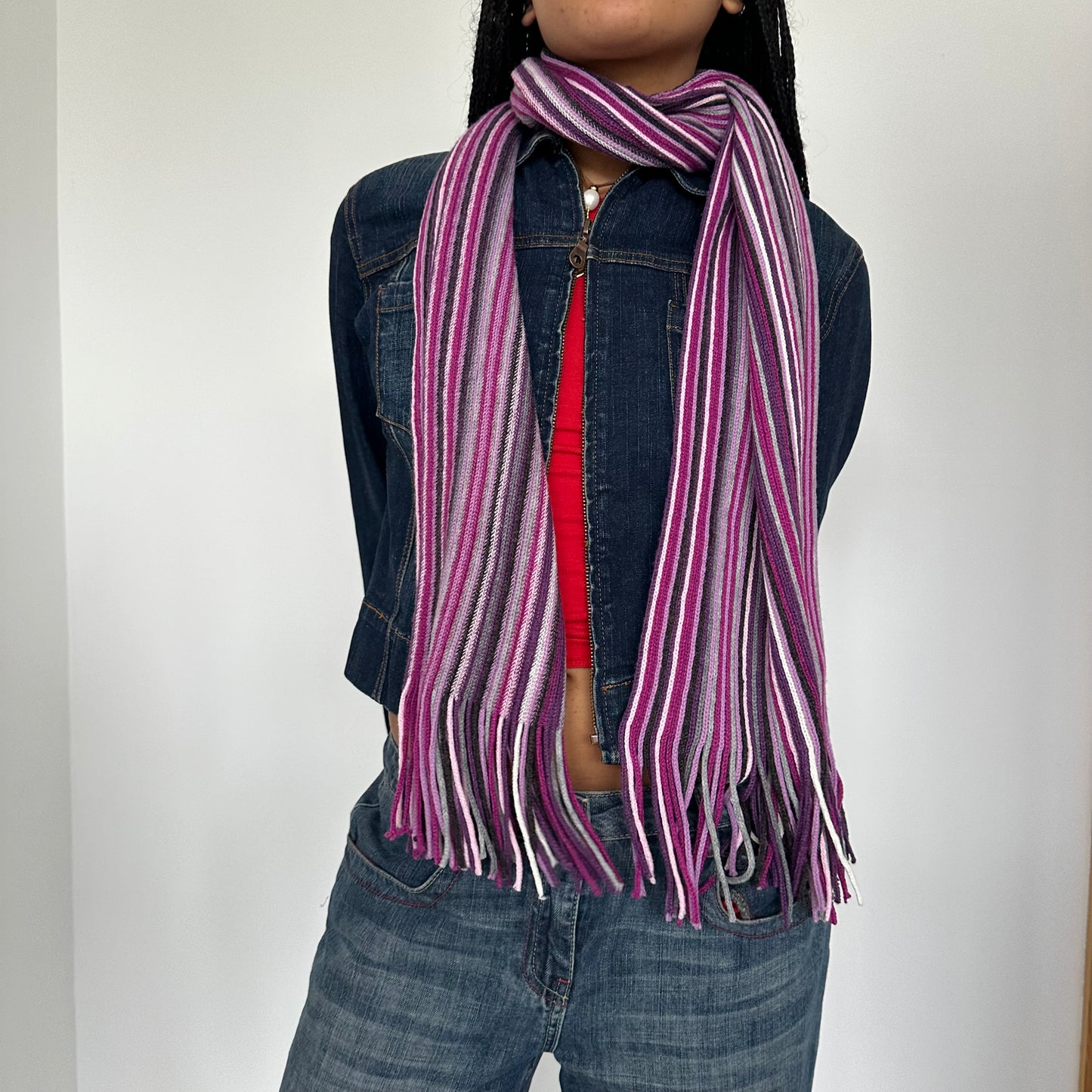 90's Striped Knit Scarf – 97heaven